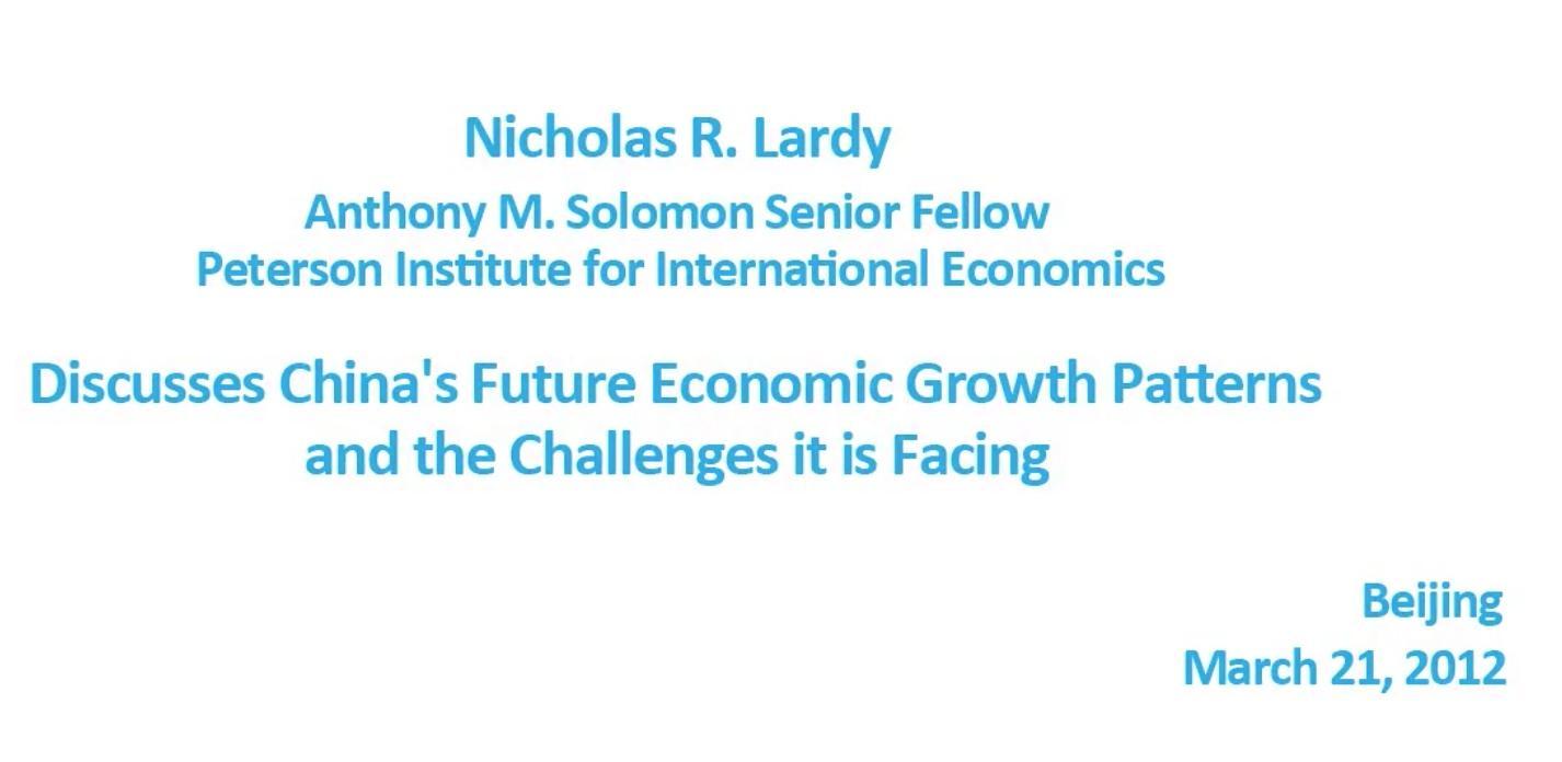 China’s Future Economic Growth Patterns and the Challenges it is Facing ...